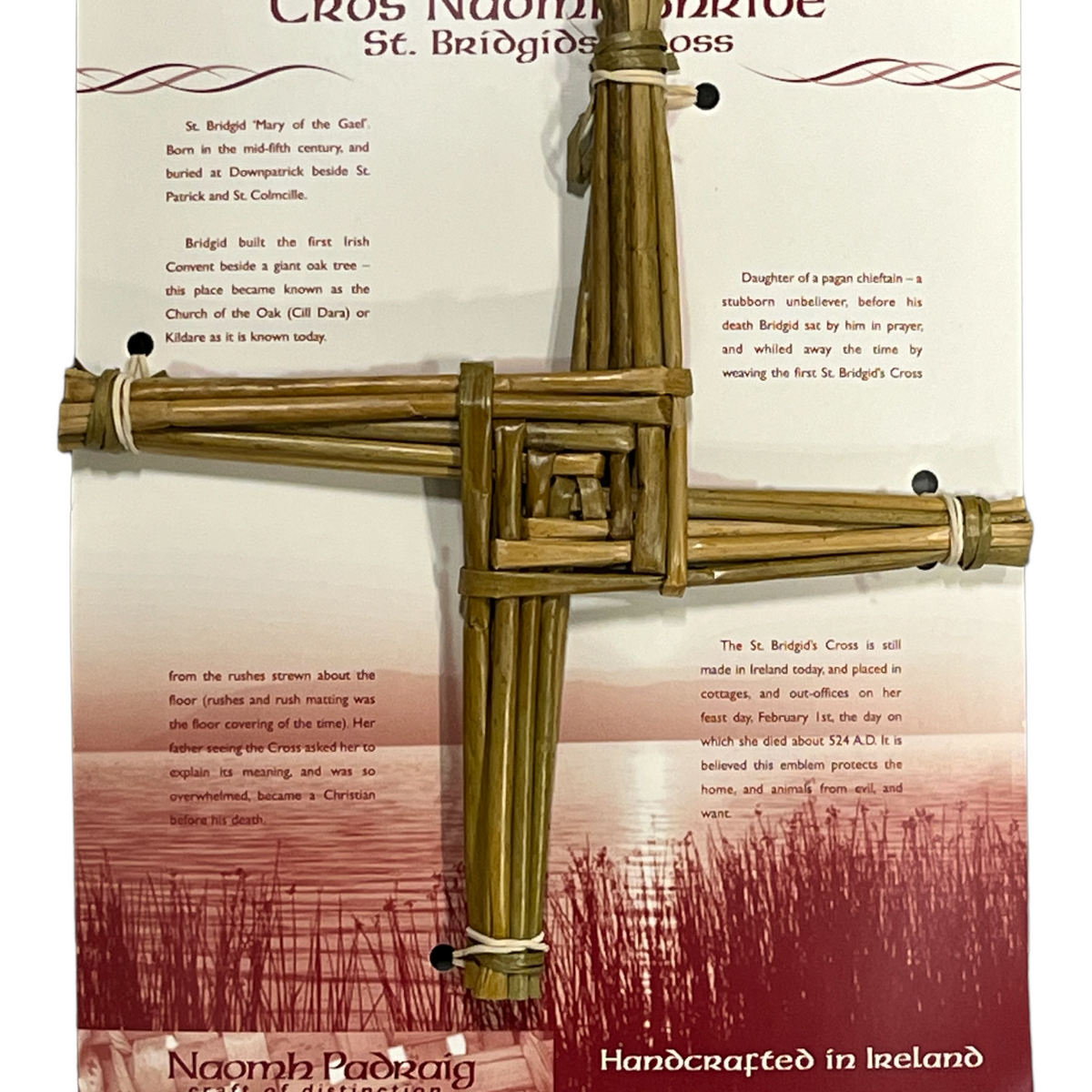 Authentic Hand Made St. Brigid's Cross on History and Information Card ...