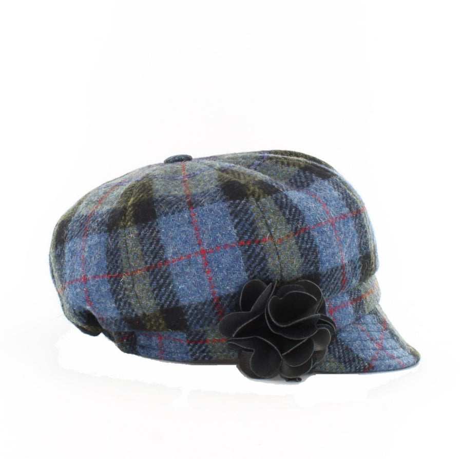 Mucros Weavers Women's Irish Tweed Newsboy Hats with Leather Rosette ...